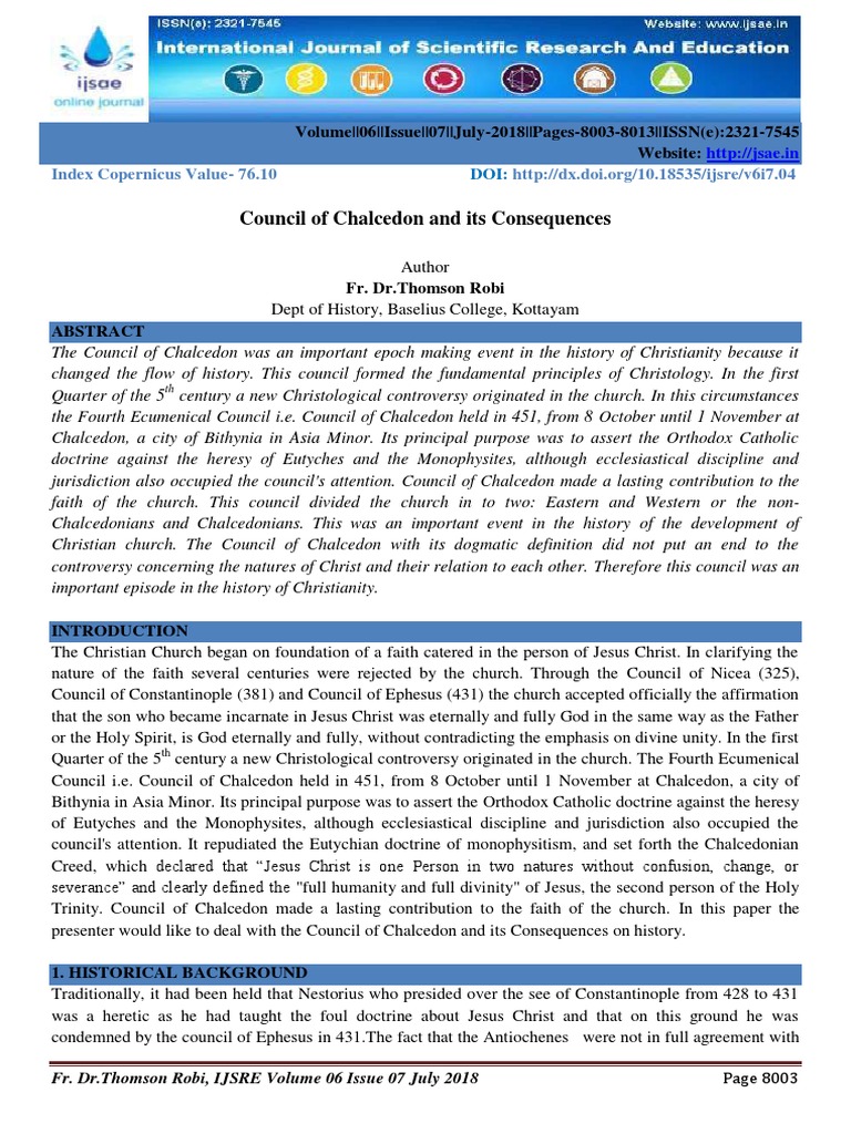 Council of Chalcedon | PDF | Council Of Chalcedon | Christology
