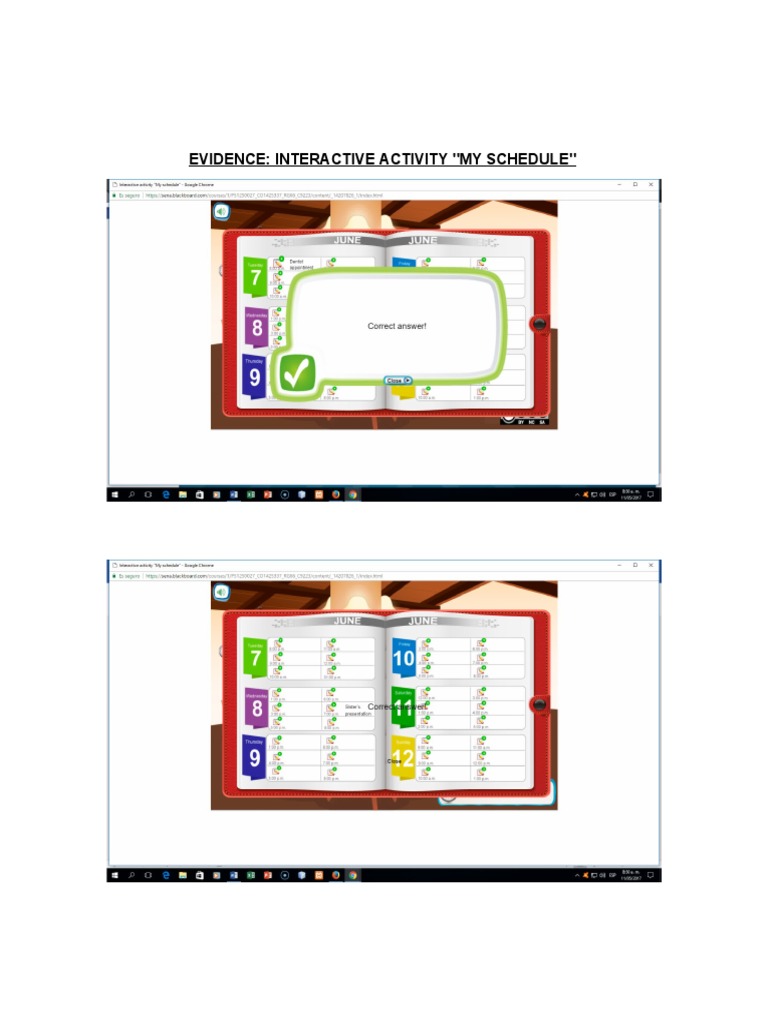 Evidence Interactive Activity My Schedule | PDF