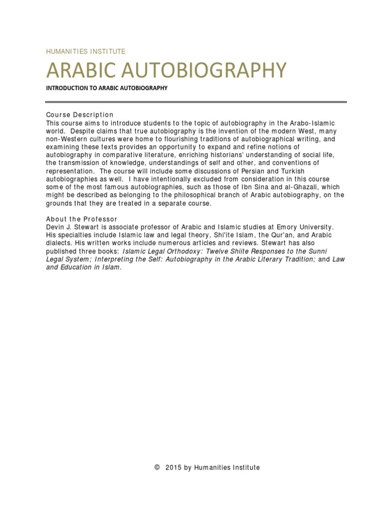 Introduction To Arabic Autobiography | PDF | Sufism | Isma'ilism