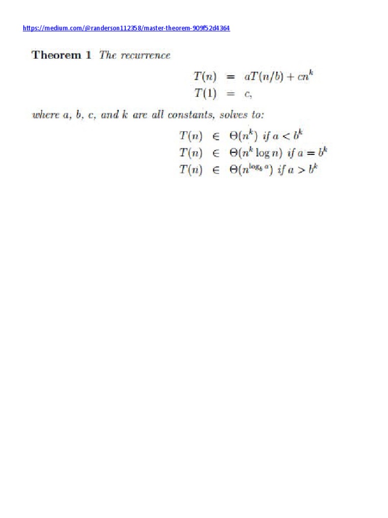 Master Theorem 1 | PDF