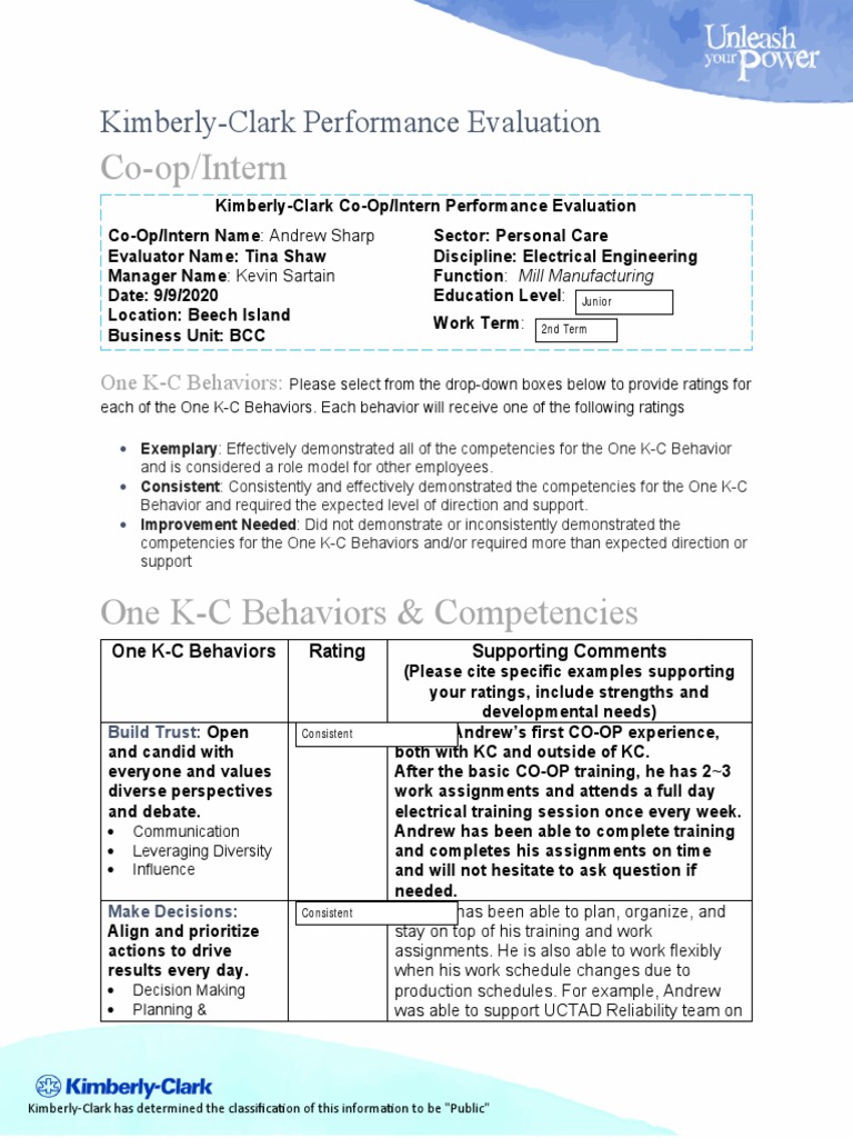 Kimberly-Clark Co-Op Performance Evaluation Insights | PDF ...