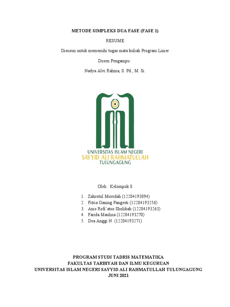 Kel.8 Metode Simpleks Dua Fase | PDF