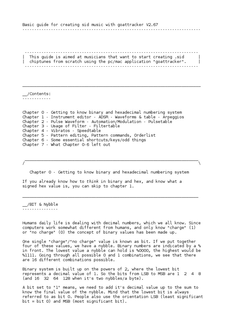 Goat Tracker Tutorial | PDF | Synthesizer | Low Pass Filter