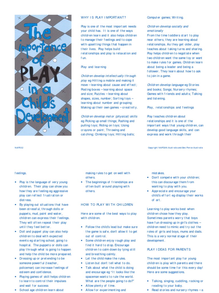 Importance of Play in A Childs Development | PDF | Toys | Human Nature