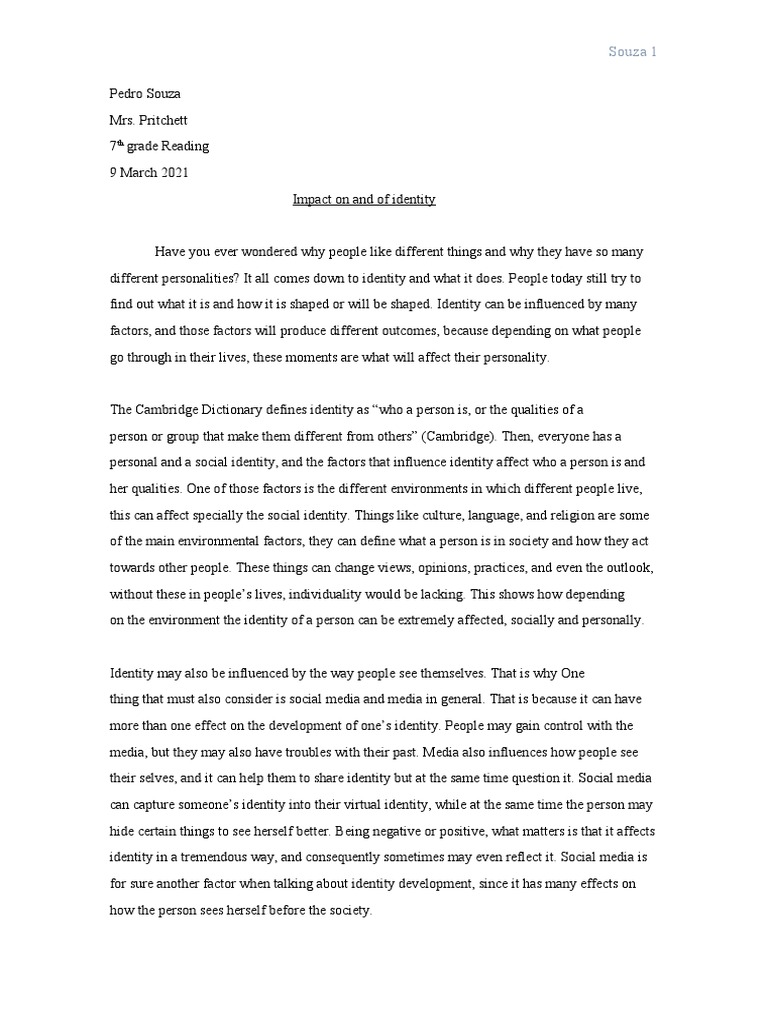 Passion Project - Research Paper | PDF | Identity (Social Science ...