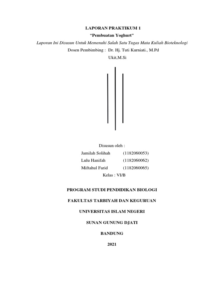 LAPORAN PRAKTIKUM 1 Yoghurt - Kelompok 3 - VIB | PDF