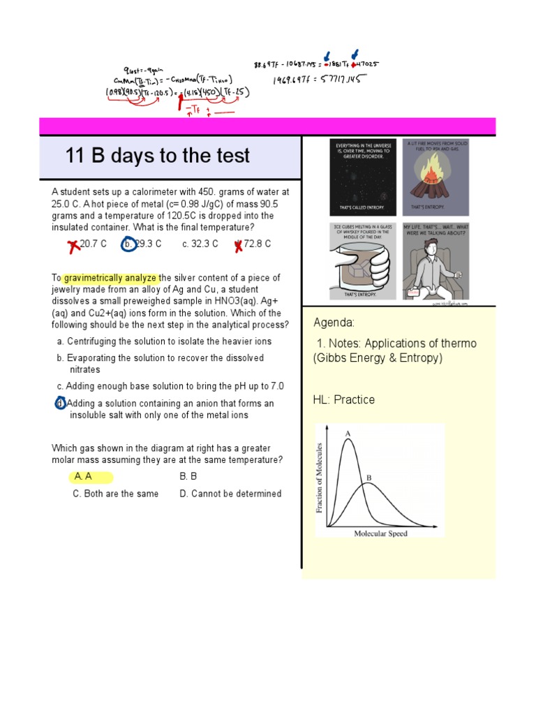 Free Energy Notes 2 | PDF | Entropy | Enthalpy