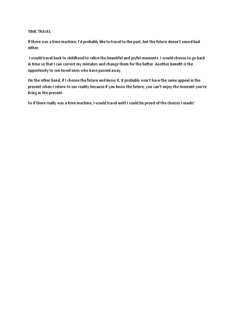 Time Travel | PDF | Language Arts & Discipline | Self-Improvement