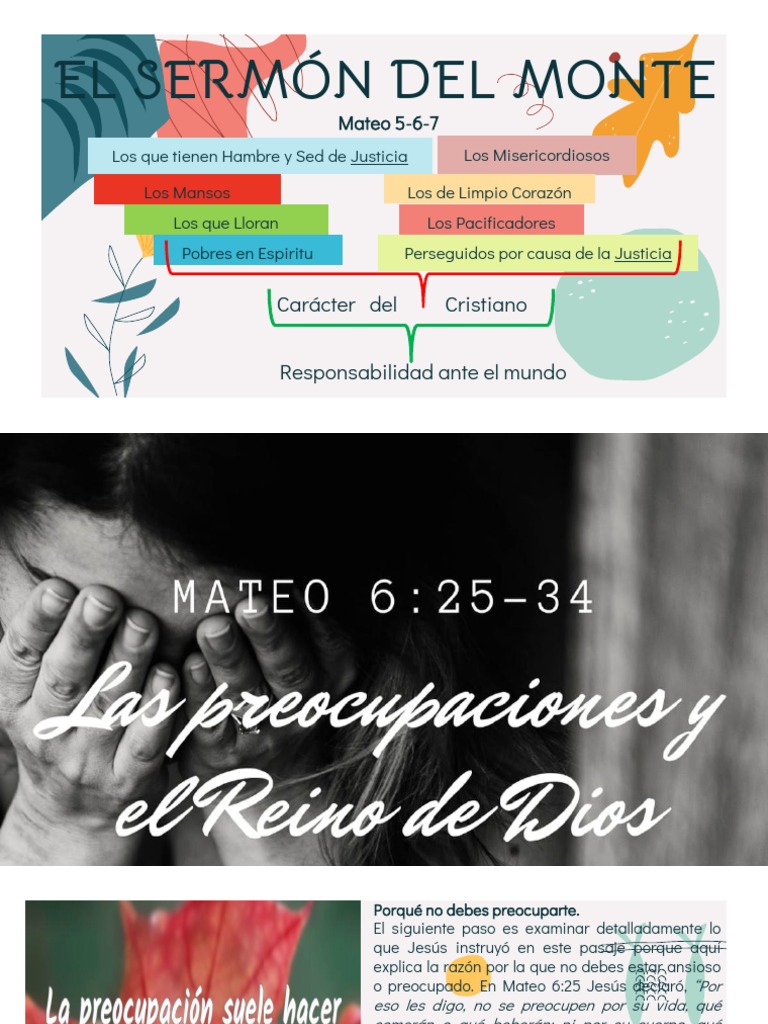 Jesus No Os Preocupeis Mateo 6 25-34 | PDF | Evangelio de Mateo | Lilium