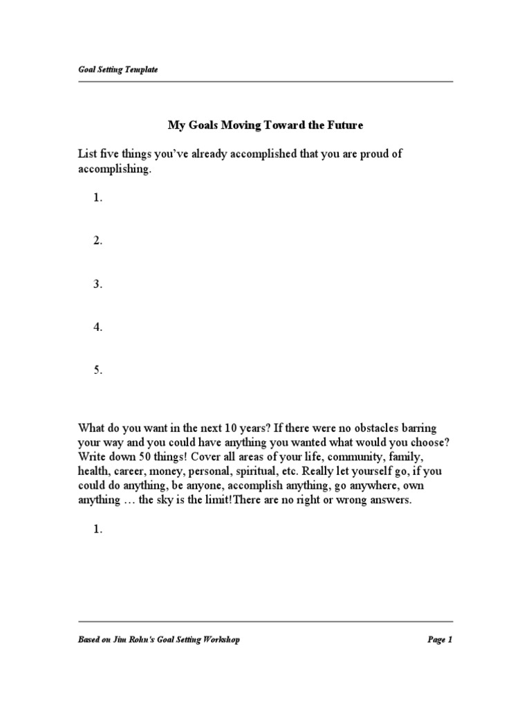 My Goals Moving Toward the Future Goal Setting | PDF | Goal | Human Nature