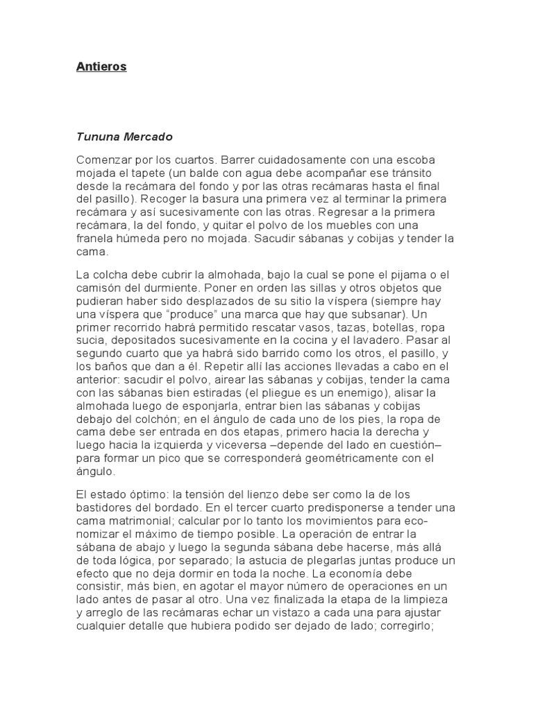 Limpieza y Orden en Antieros Tununa | PDF | Alimentos | Naturaleza