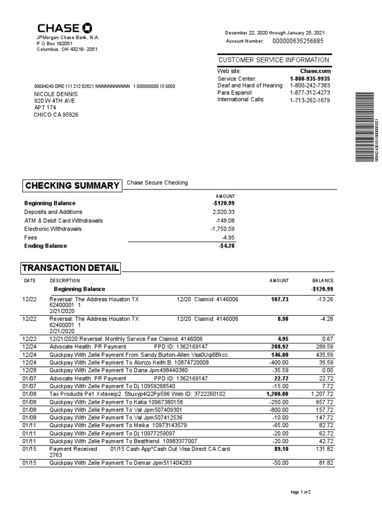 Chase 2021 | PDF | Financial Transaction | Payments