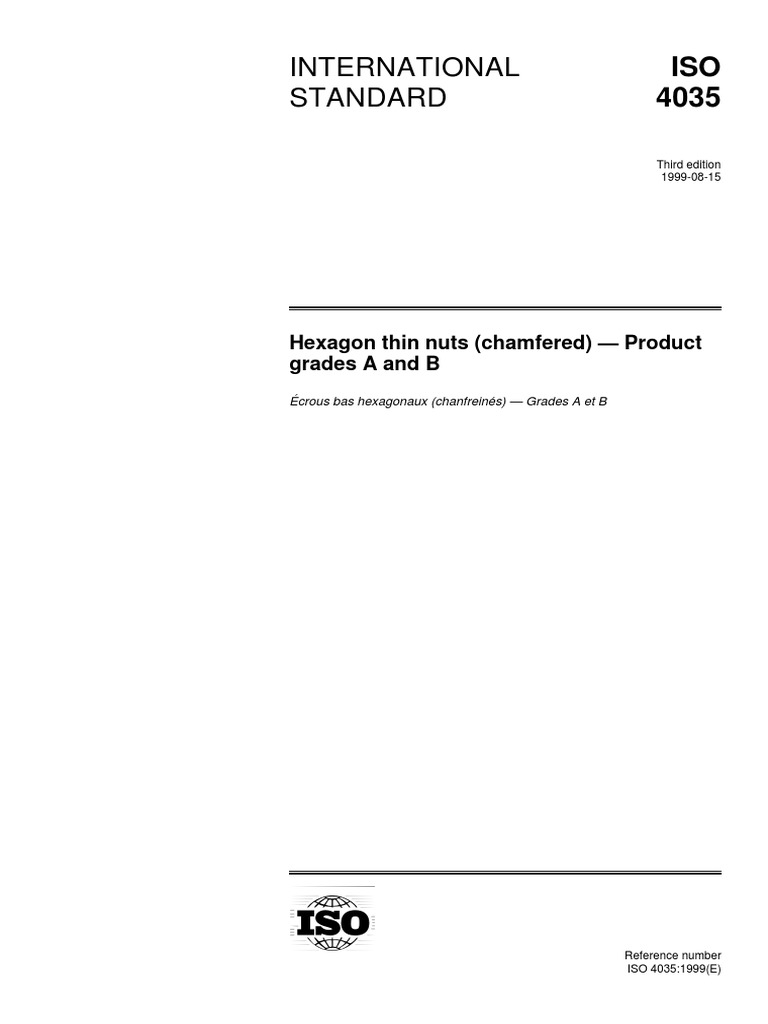 Iso 4035 | Download Free PDF | Screw | International Organization For Standardization