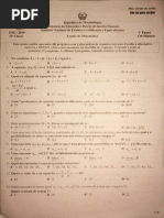 Exame de Matematica Ujc 2021 - 2022 - Ao | PDF