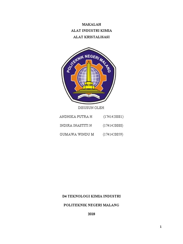 Makalah Alat Kristalisasi | PDF | Sains & Matematika