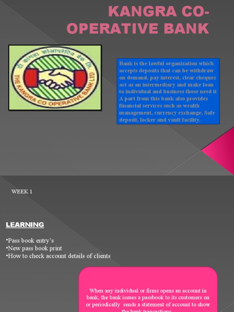 Kangra Cooperative Bank Operations Guide | PDF | Cheque | Deposit Account