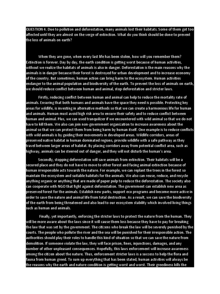 Animal Extinction | PDF | Deforestation | Human Impact On The Environment