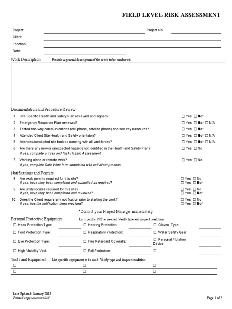 Appendix F - Sample FLRA | Download Free PDF | Personal Protective ...