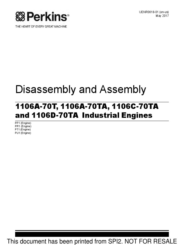 1106a Assembly and Disassembly | PDF | Turbocharger | Fuel Injection