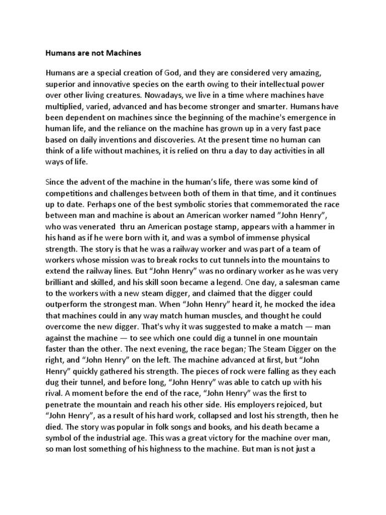 Humans Are Not Machines | PDF | Machines | Human