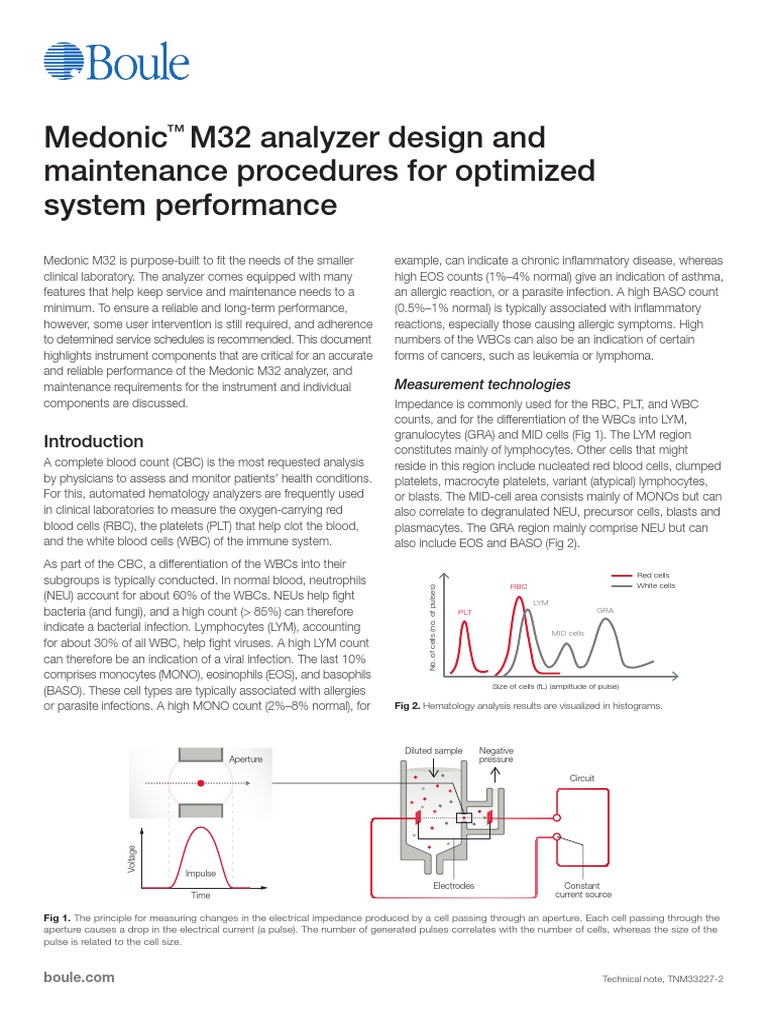 Tech Note Medonic m32 Analyzer Procedures For Optimized System Performance TNM 33227 2 | PDF ...