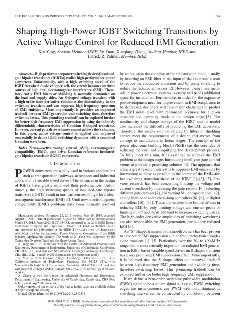 Shaping High-Power IGBT Switching Transitions by Active Voltage Control ...