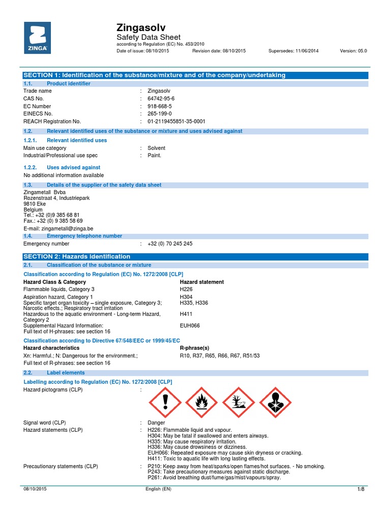 Solvent Safety Data Sheet | PDF | Toxicity | Personal Protective Equipment