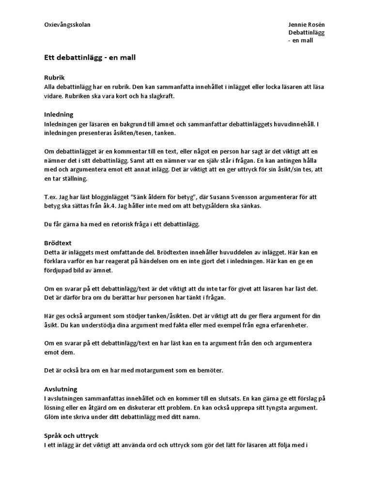 Debattinlägg | PDF
