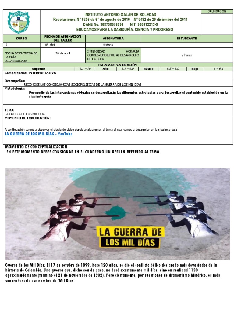 Guia #5 Historia 9 Grado | PDF | Panamá | Agitación