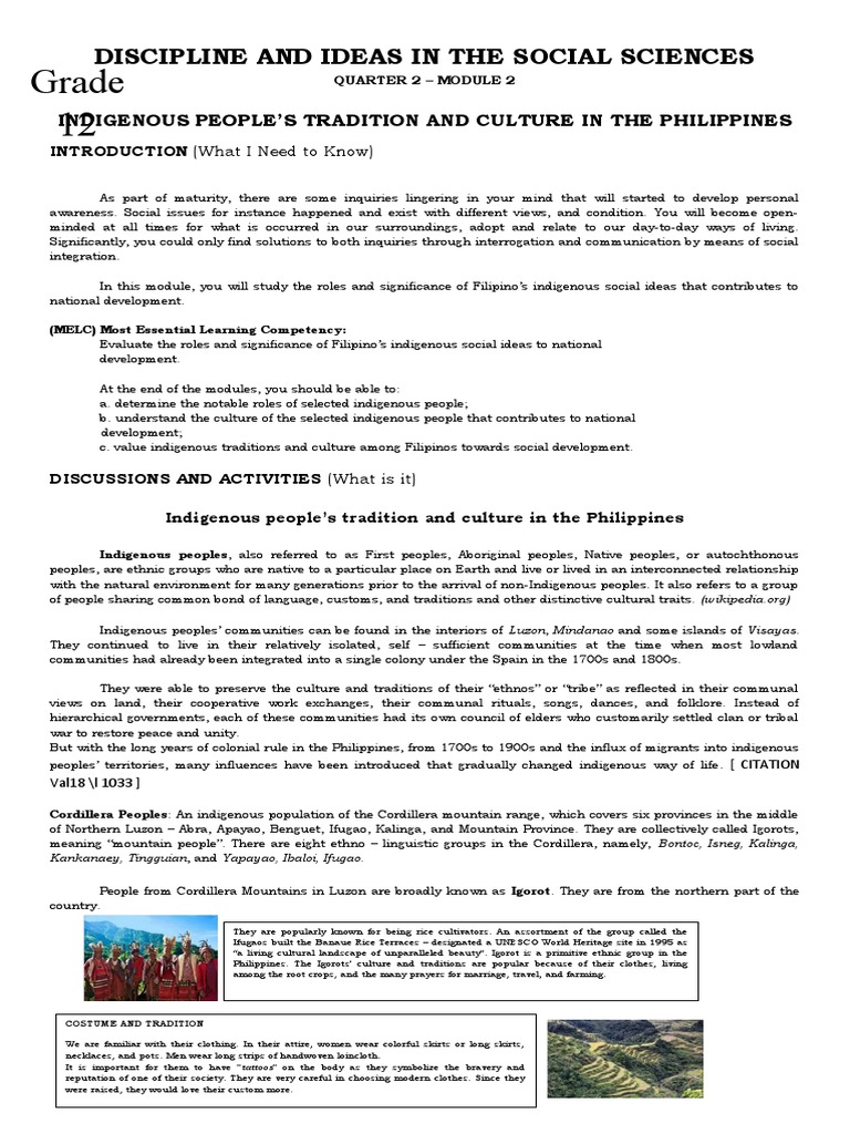 Indigenous Traditions and Cultures: Evaluating the Roles and ...