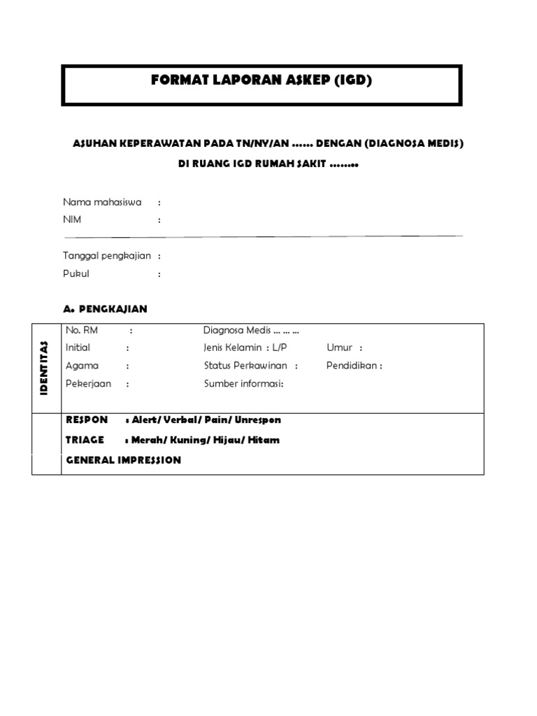 P2. Format Askep Igd | PDF