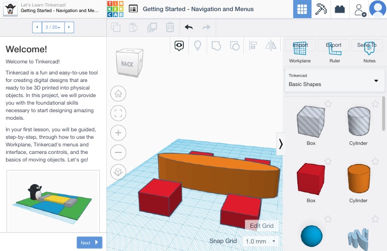 3D Design Getting Started - Navigation and Menus Tinkercad | PDF