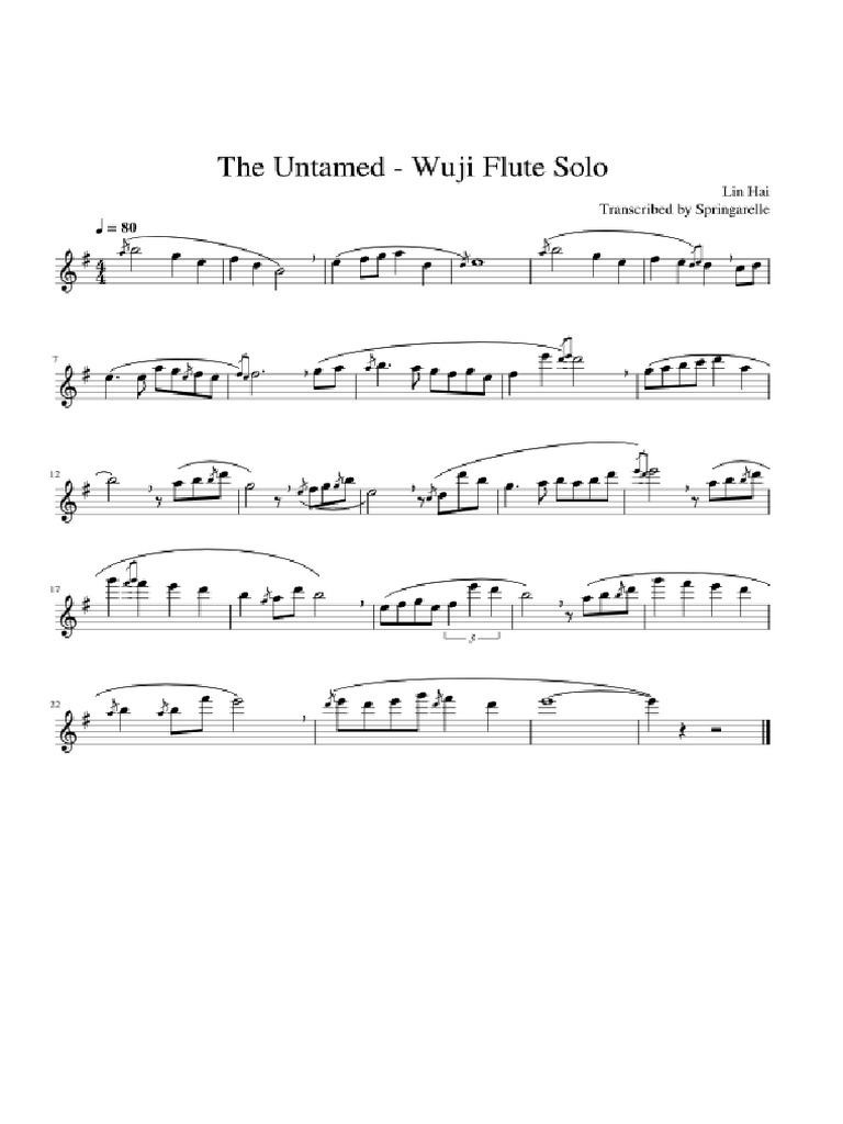 The Untamed - Dizi Flute Solo | PDF