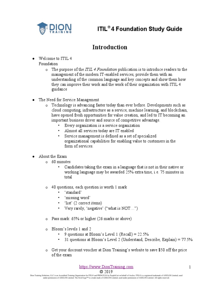 Study Guide (ITIL 4 Foundation) | PDF | Supply Chain | Information Security