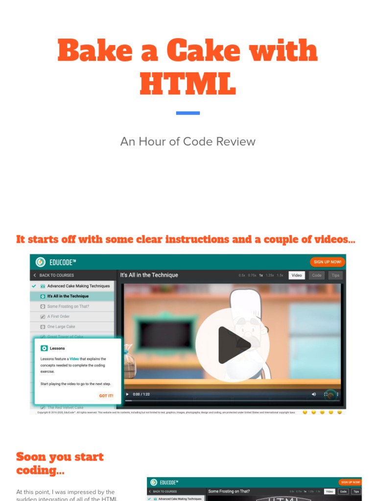 HTML Cake Coding Activity Review | PDF | Career & Growth | Games ...