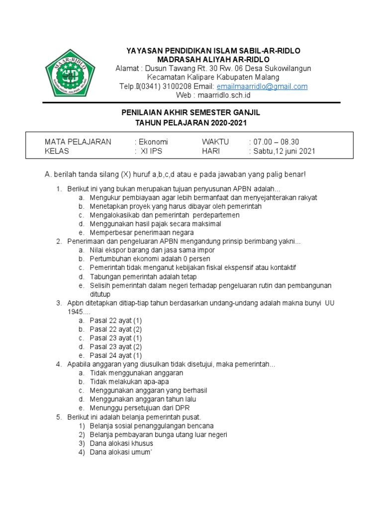 Ekonomi Xi Ips | PDF