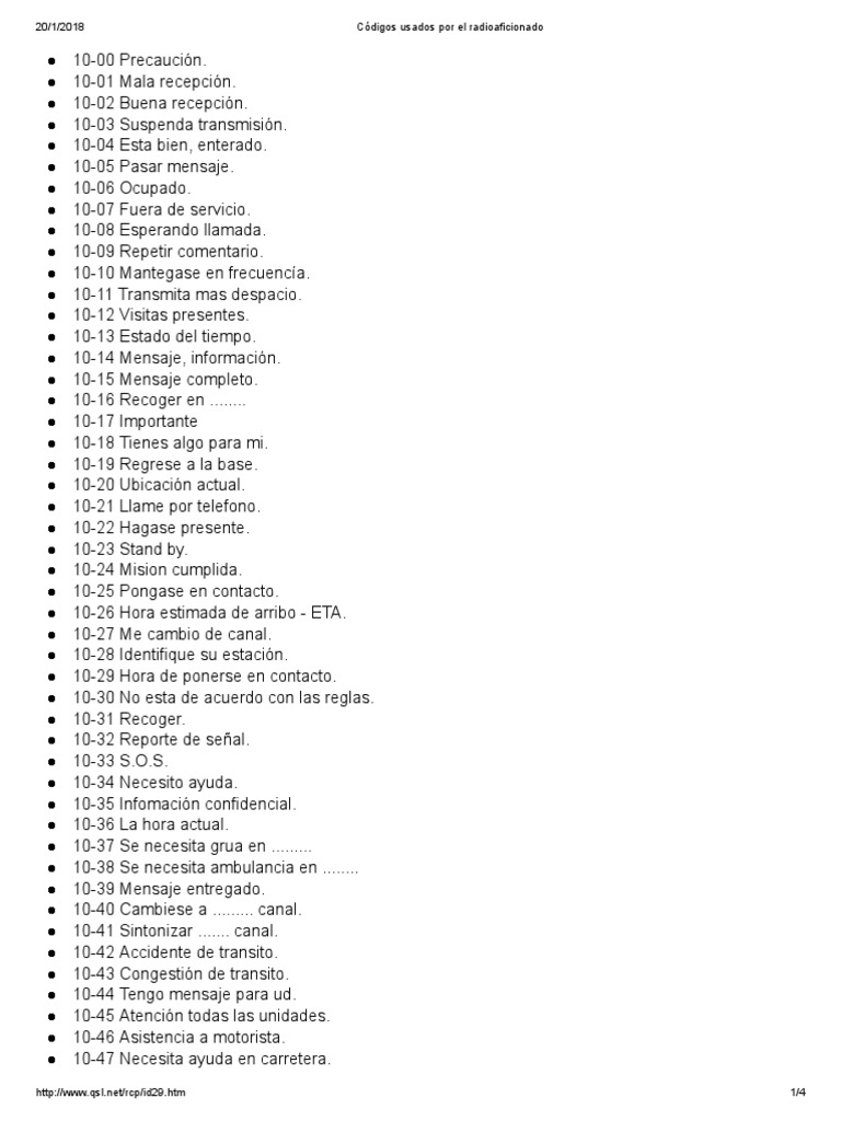 Códigos Usados Por El Radioaficionado | PDF | Redes | Telecomunicaciones