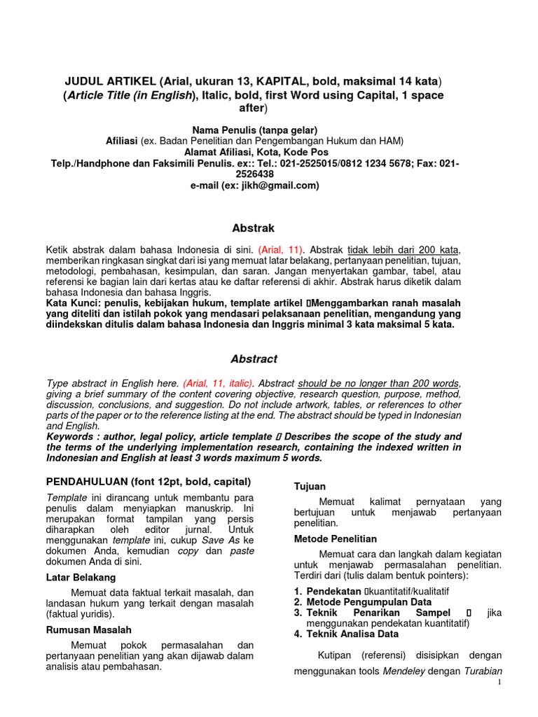 Template Naskah Jikh | PDF