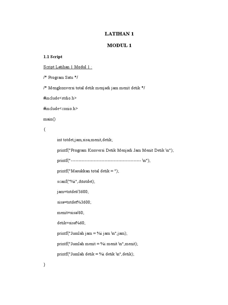 Latihan M1 Script & Raptor | PDF