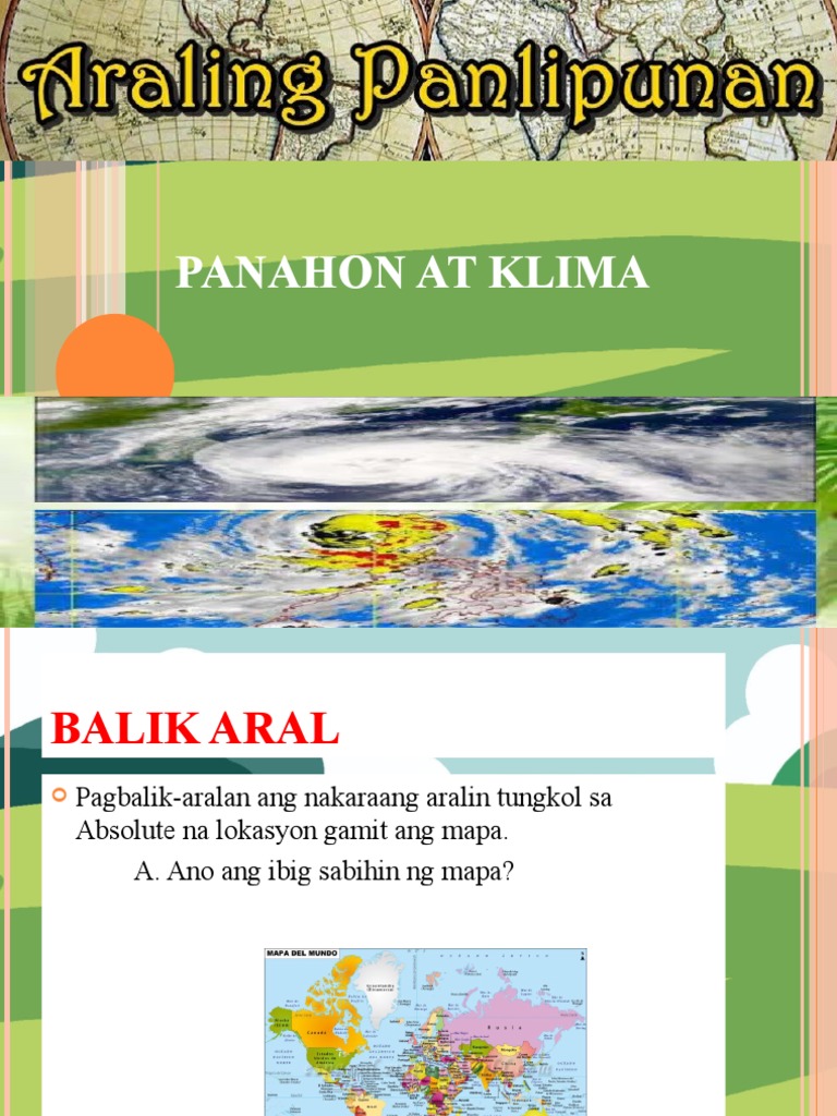 AP q1 W2 D1-5 PANAHON AT KLIMA | PDF