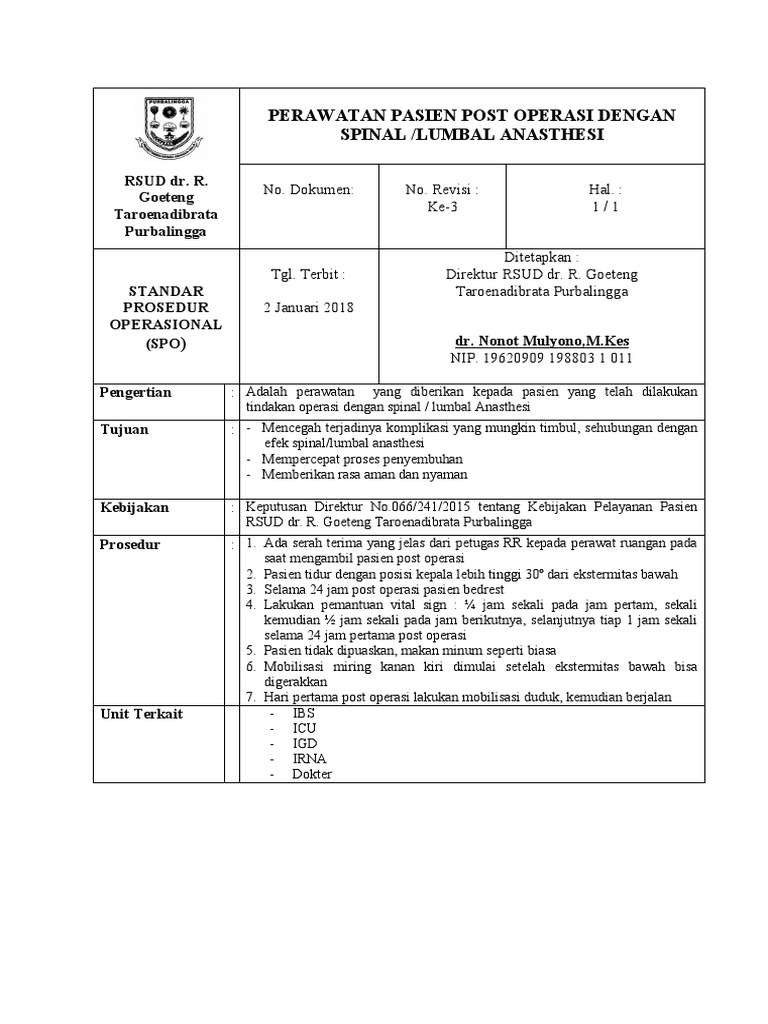 Perawatan Pasien Post Operasi | PDF | Kesehatan Holistik | Sains & Matematika