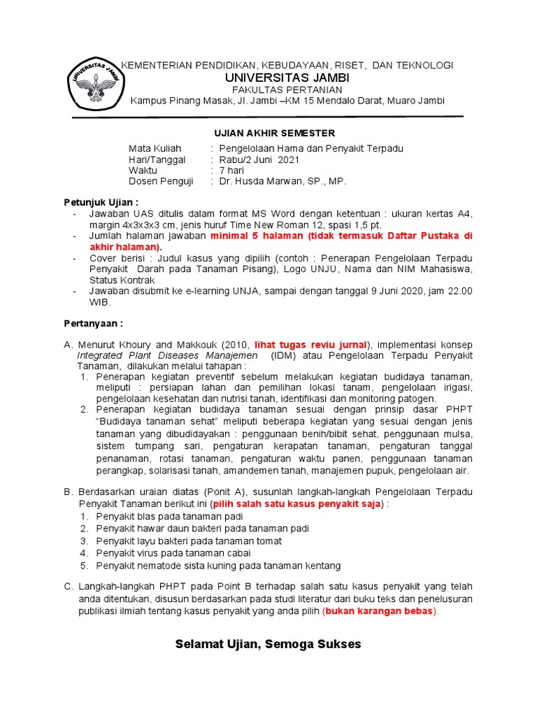 UAS PHPT Penyakit Tanaman 2021 | PDF