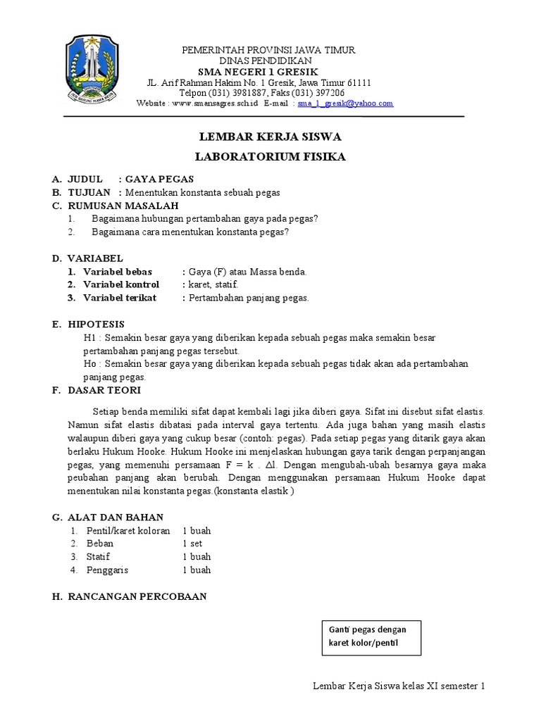 LKS GAYA PEGAS Uprak Fisika | PDF