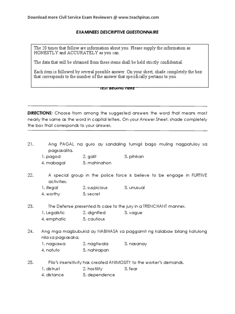CSC 0 - CSE Reviewer 21-170 | PDF