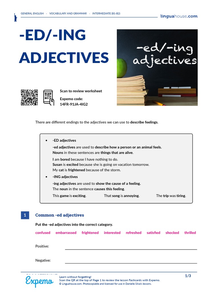 Ed Ing Adjectives American English Student Ver2 | PDF | Adjective