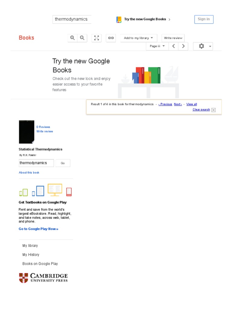 Statistical Thermodynamics - R.H. Fowler - Google Books | PDF