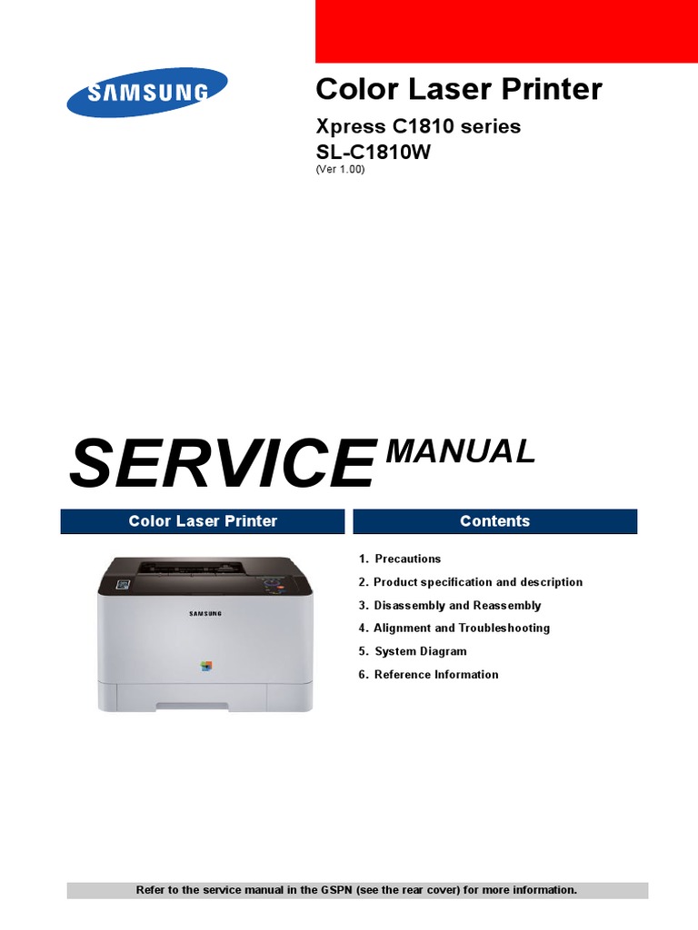 SL-C1810 Service Manual | PDF | Electrostatic Discharge | Ac Power Plugs And Sockets