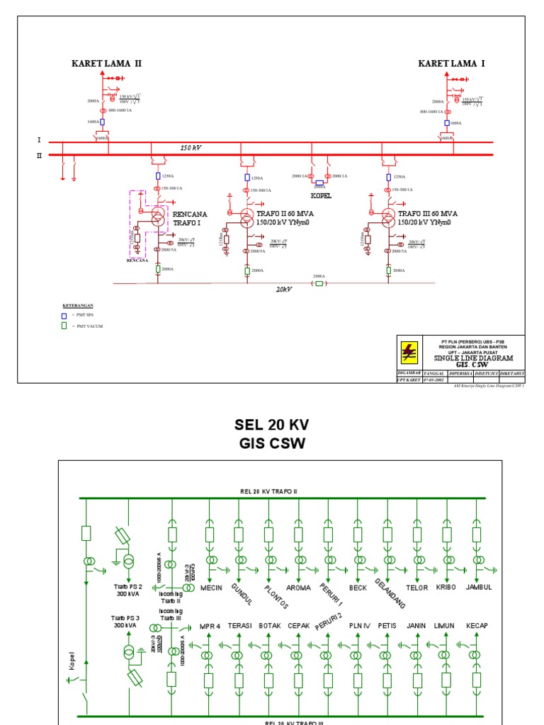 6.contoh Single Line Diagram (CSW 150 - 20 KV) | PDF