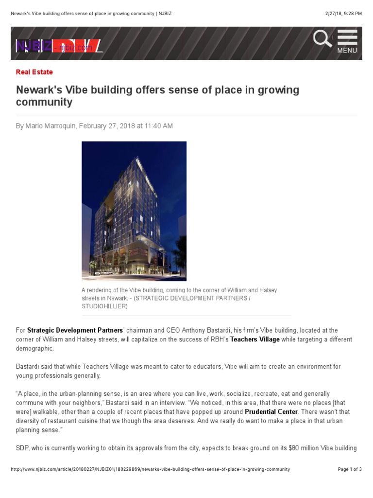 Newark's Vibe Building Offers Sense of Place in Growing Community ...