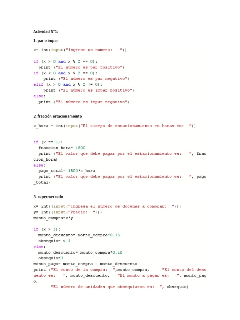 Actividad 2 Programacion Python | PDF | Matemática Elemental ...